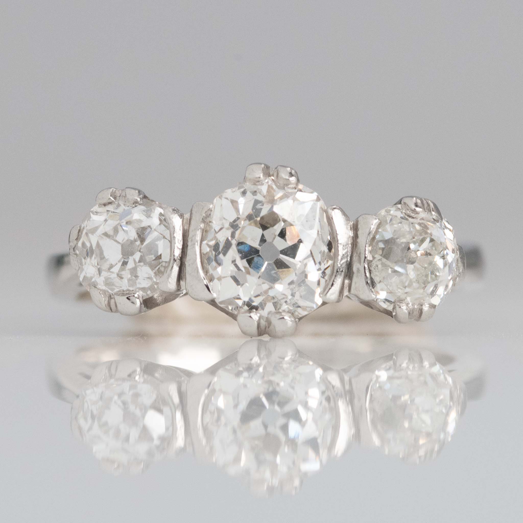 Art Deco Platinum Diamond Three Stone Ring – Friar House